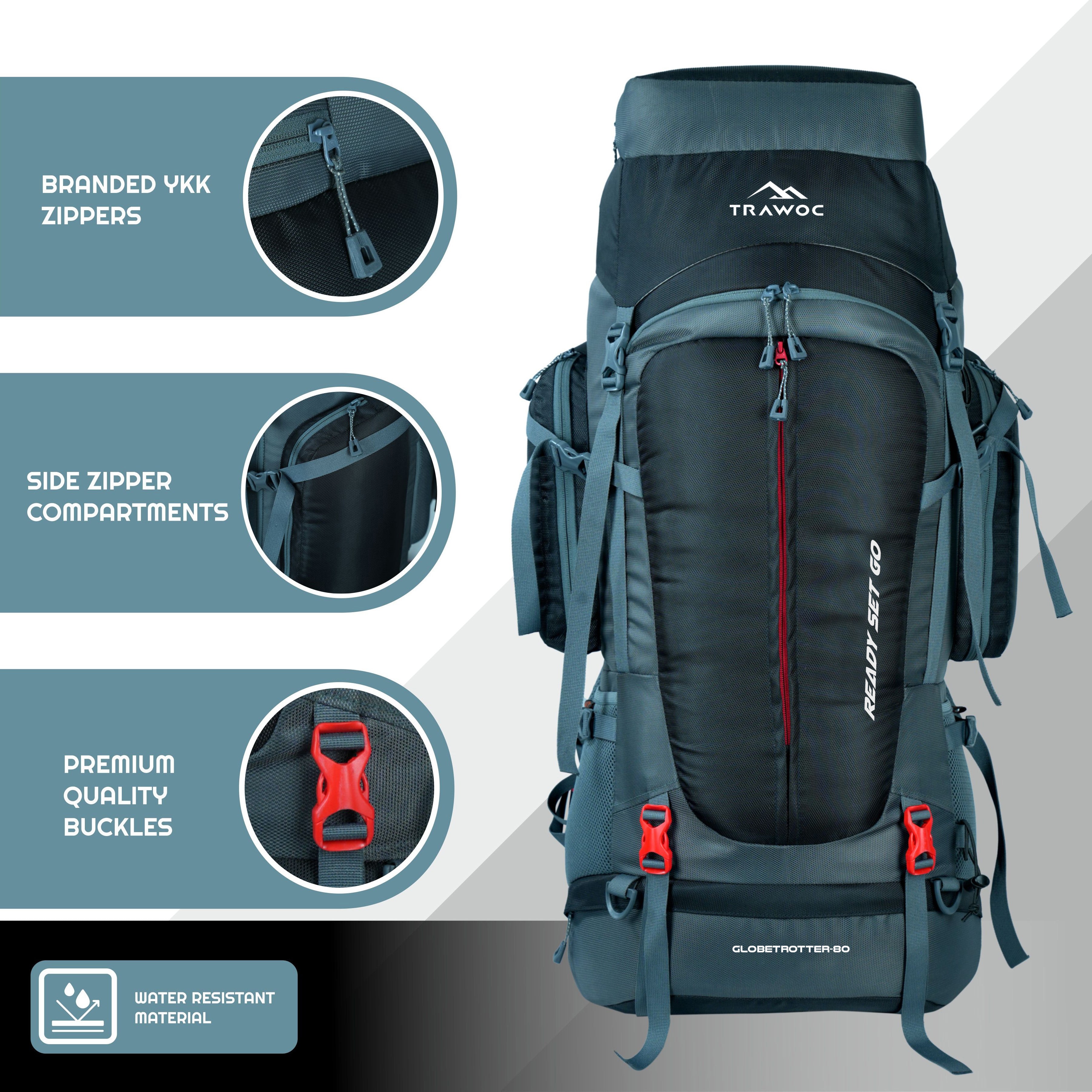 Trawoc Travel Backpack with Detachable Daypack (70+10Ltr) | Laptop ...